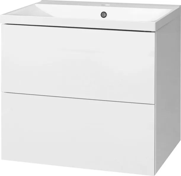 Mereo Mereo, Aira, koupelnová skříňka s umyvadlem z litého mramoru 61 cm, bílá, dub, šedá, CN710M