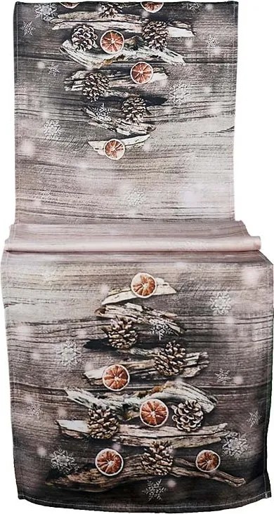 Vánoční ubrus s přírodními dekoracemi 40 × 180 cm