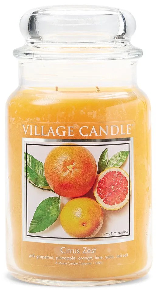 Village Candle Vonná svíčka Svěží citrus - Citrus Zest, 602 g