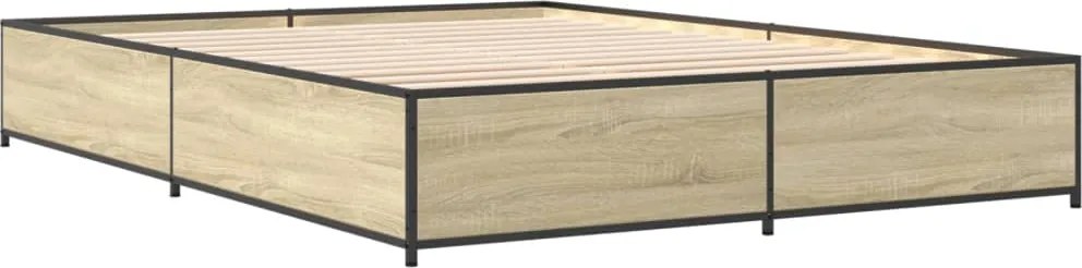Rám postele dub sonoma 120 x 190 cm kompozitní dřevo a kov 3279863