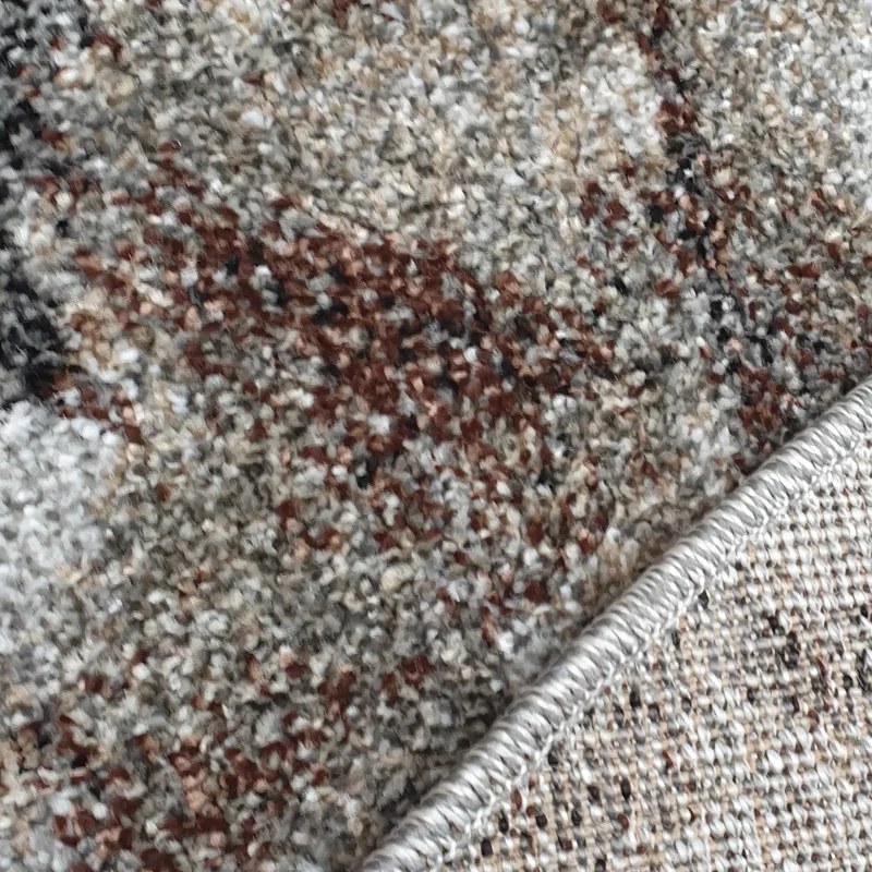Spoltex, Kusový koberec Universe 841-86 grey/beige kruh, 200x200 (průměr) kruh, šedá, obývací pokoj