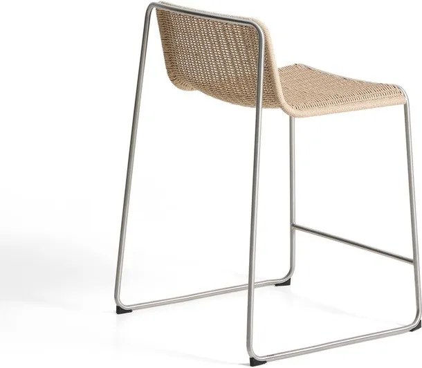 Béžová kovová zahradní barová židle Tavari – Kave Home