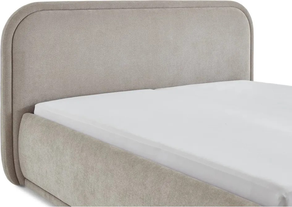 Béžová čalouněná dvoulůžková postel s úložným prostorem s roštem 180x200 cm Soma – Meise Möbel