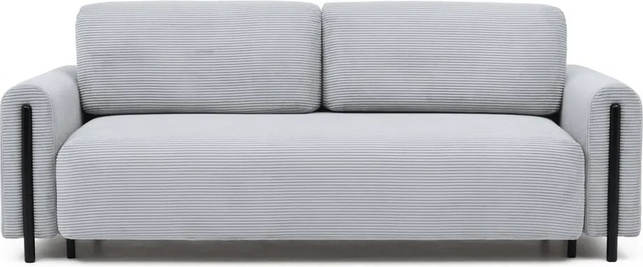 Šedá manšestrová rozkládací/s úložným prostorem pohovka 244 cm Arcadova – ELTAP