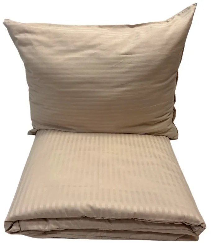 Povlečení damaškové světle béžově hnědé 200x140cm+90x70cm TiaHome - 1x Polštář 90x70cm, 1x Přikrývka 140x200cm