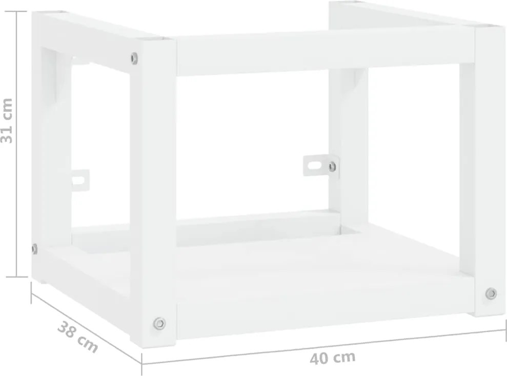 Nástěnný koupelnový regál pod umyvadlo bílý 40x38x31 cm železo 338490