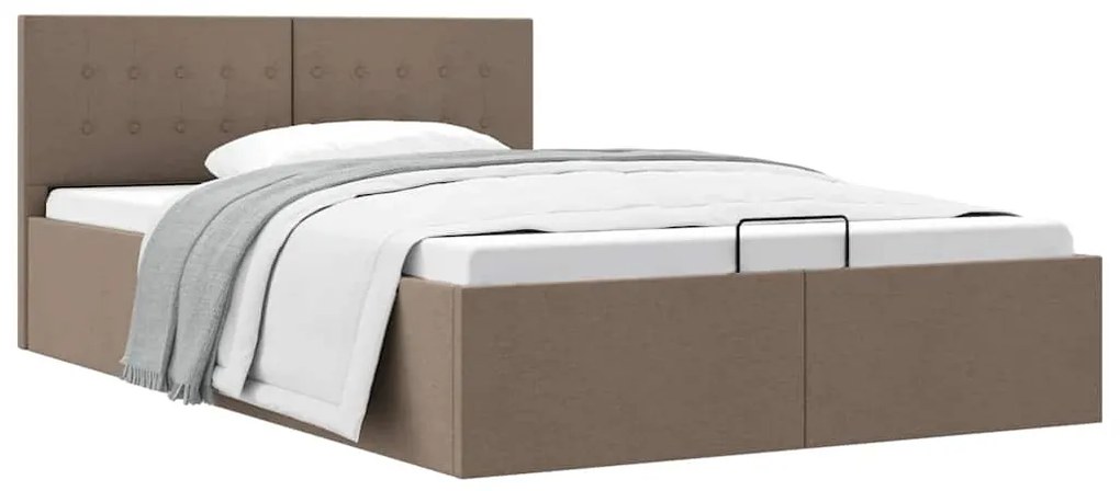 Rám postele s úložným prostorem taupe textil 120 x 200 cm 285596