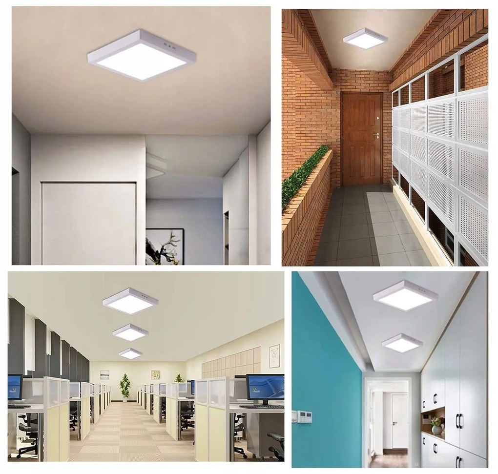 Toolight - Čtvercový povrchový LED panel SW 42W 3360lm, Studená bílá 6500K, OSW-03047