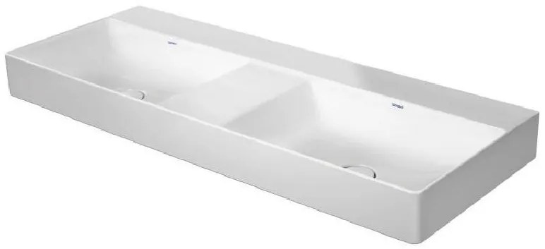 Duravit DuraSquare - Dvojumyvadlo nábytkové 1200x470 mm, bez přepadu, bez otvoru pro baterii, DuraCeram, WonderGliss, bílá 23531200791