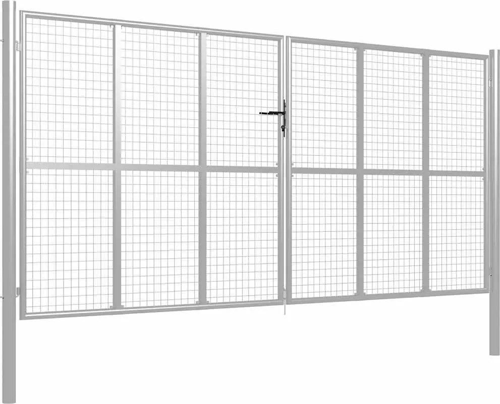 Zahradní branka pozinkovaná ocel 400 x 175 cm stříbrná 144302
