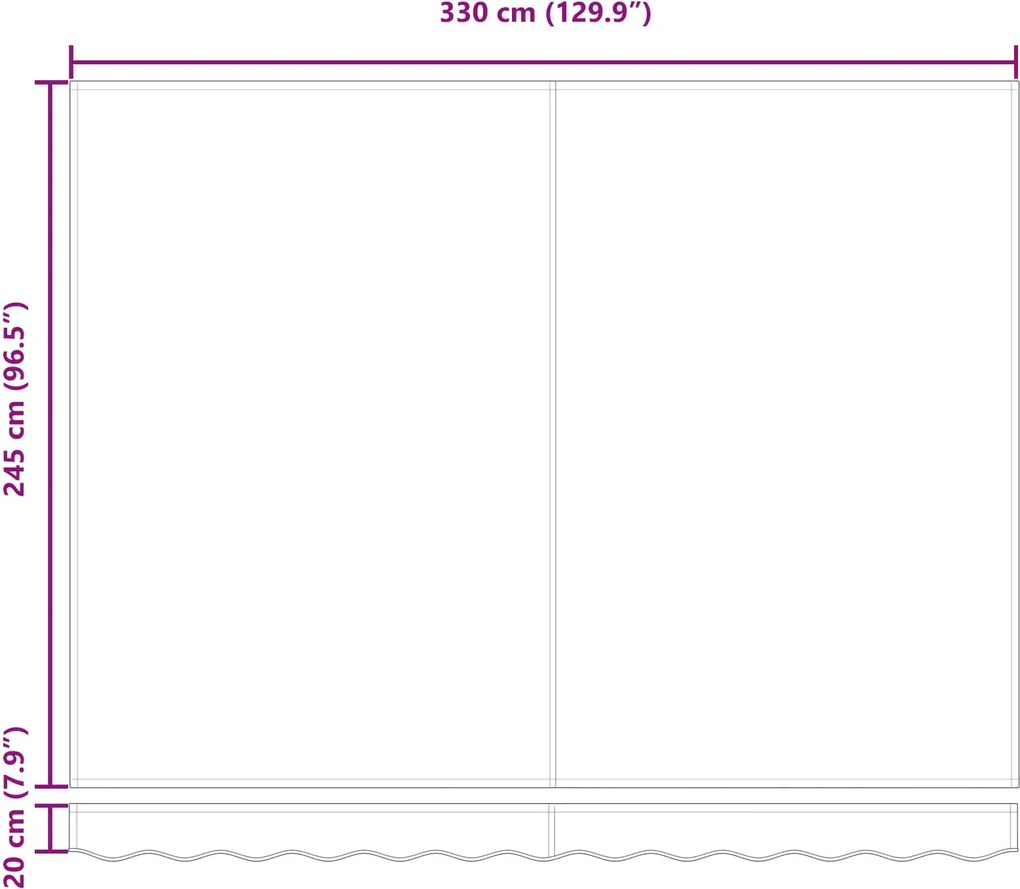 Stahovací markýza Béžová 350 x 250 cm Plátno a hliník 3330351