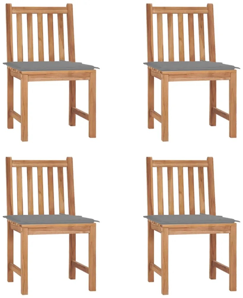 Zahradní židle 4 ks s poduškami masivní teak 3073089