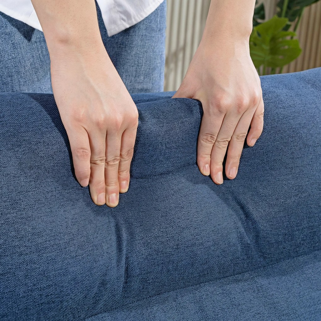 HOMCOM 1místné sklápěcí křeslo – přetvořitelné na lehátko, 5 poloh, nosnost 120 kg, tmavě modré, 70 × 72 × 56 cm