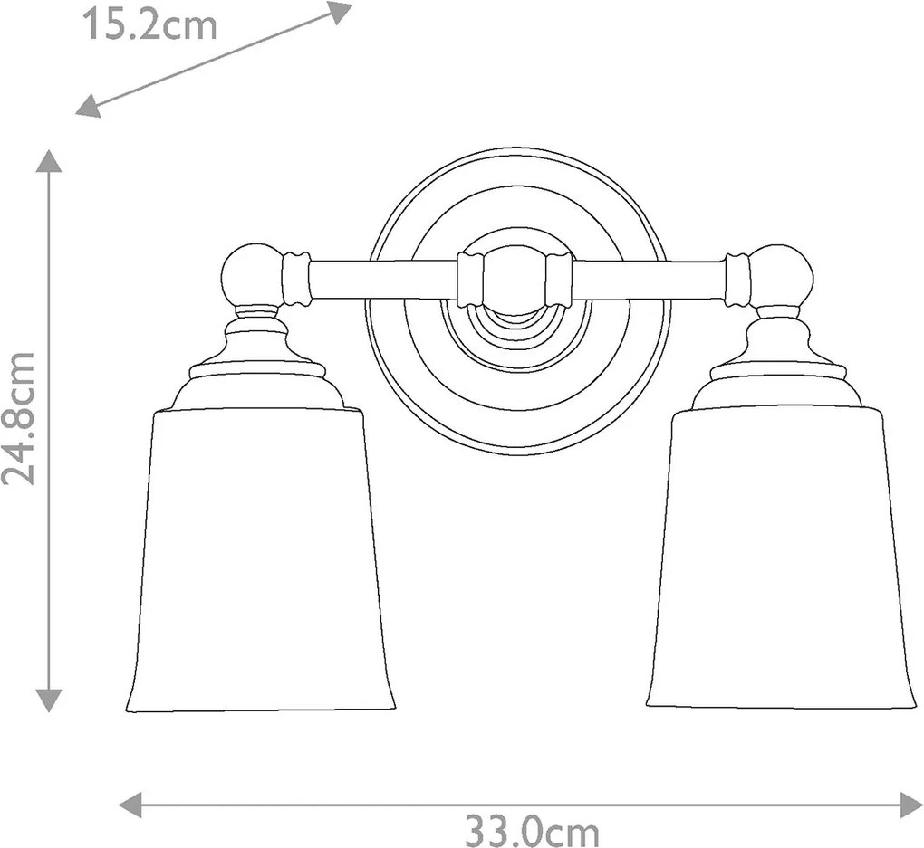 Světlo do koupelny nad zrcadlo Elstead Huguenot 2 mosaz 2×G9