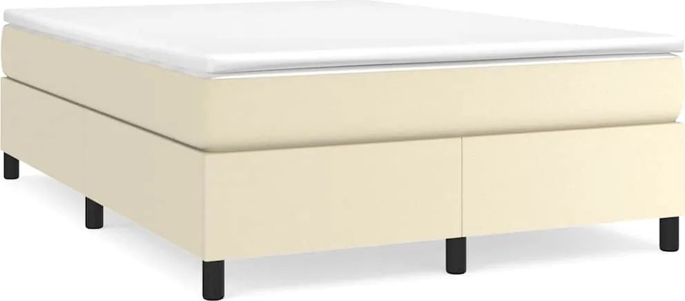 Rám postele s boxspringem krémová 140 x 190 cm umělá kůže 3121043