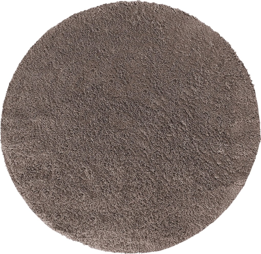 DY Hnědý kulatý huňatý koberec Camel Rozměr: 60 cm