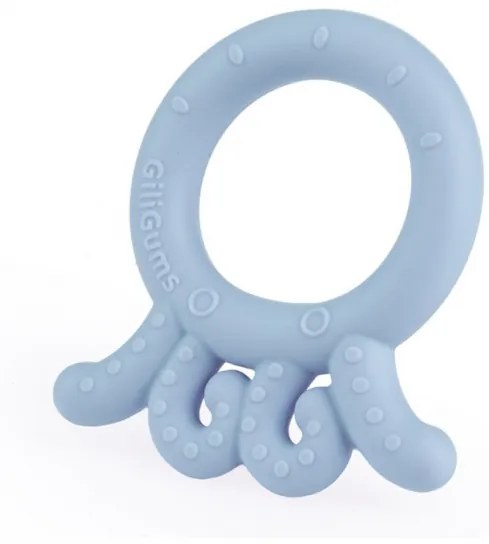 GiliGums Dětské silikonové kousátko Baby Octopus Teether, 3m+, sv. modrá, 1 ks