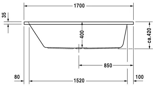 Duravit D-Code Vana 170 x 70 cm, bílá 700097000000000