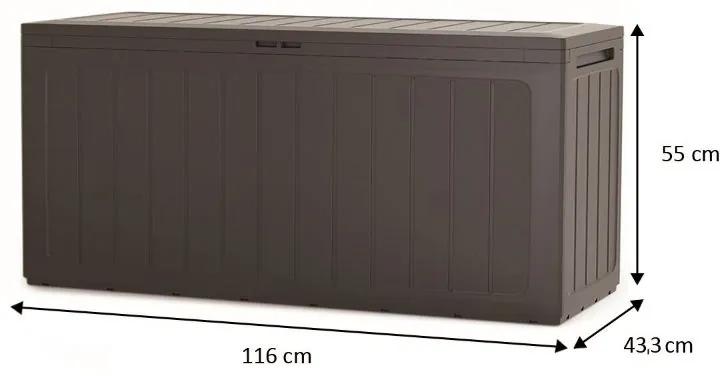 PROSPERPLAST Zahradní box BOARDEBOX umbra 116 cm - 280L