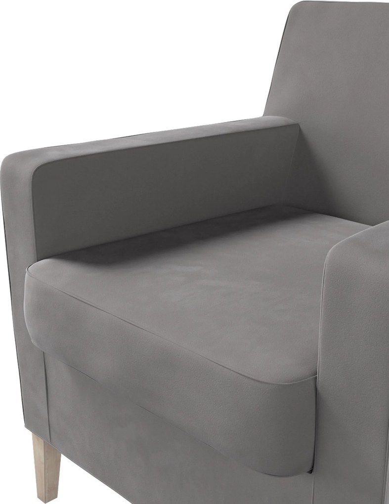 Potah na křeslo IKEA Karlstad barva šedá látka lesklé, sametová