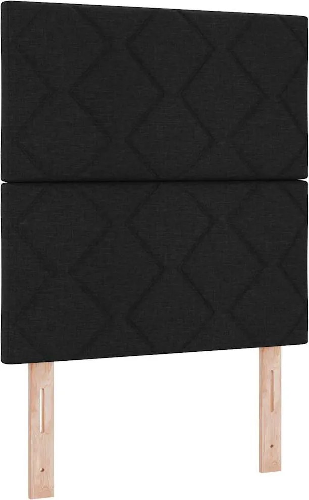 Postel s boxspringem s čelo Černý 200 x 80 cm textil 3340783