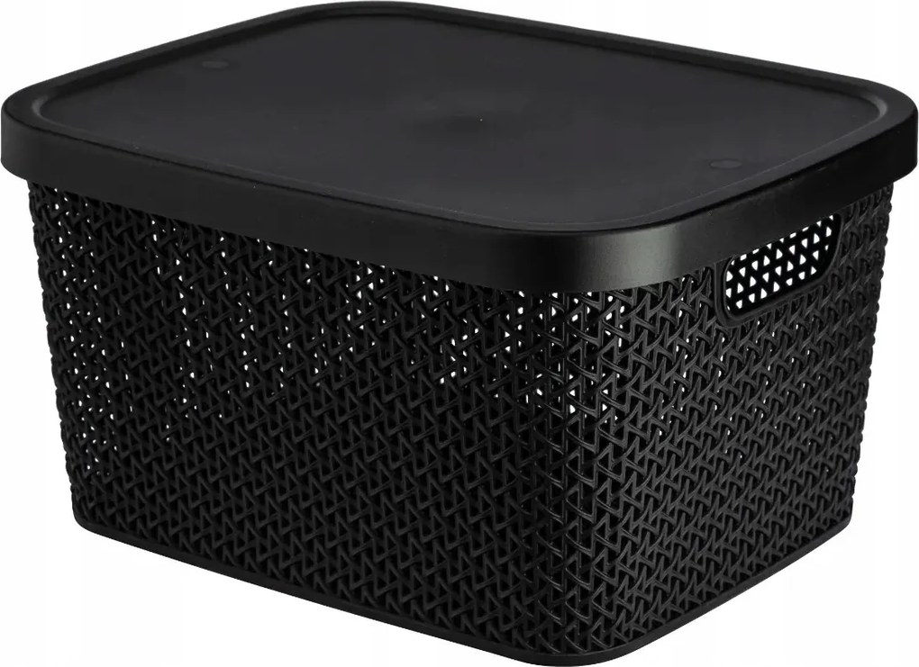 Multifunkční koš s víkem, úložný box s víkem 7l ALTOM - černý