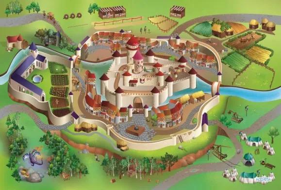 HOUSE OF KIDS Dětský hrací koberec Středověk 3D 100x150 zelený