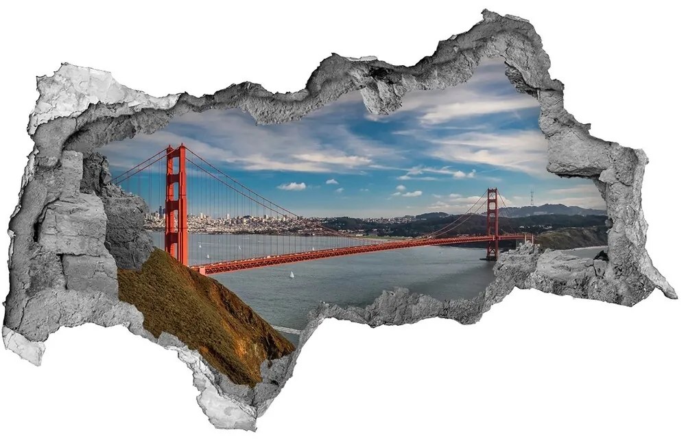 Wallmuralia Fototapeta díra na zeď 3D Most San Francisco 95x73 cm