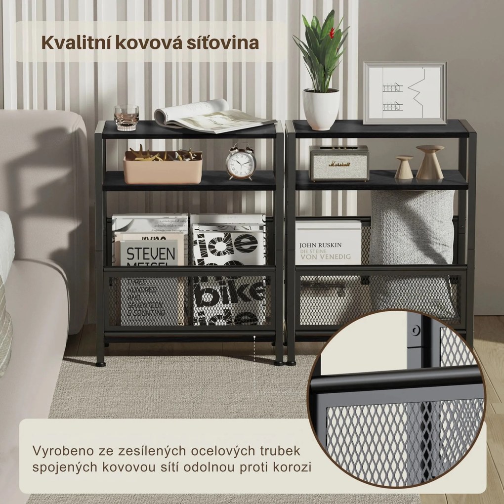 Odkládací stolek Houseland Brix černý