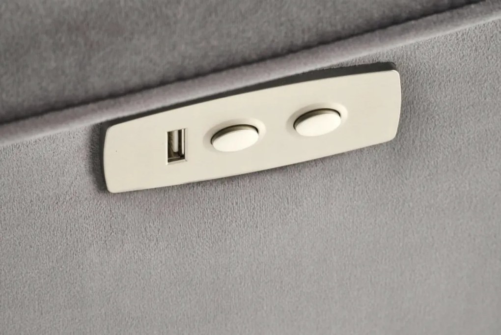 Masážní křeslo Semir s ovladačem a USB portem popelavě šedé