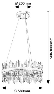 Rabalux 72227 - LED Lustr na lanku MABEL LED/36W/230V 3000/4000/6000K zlatá