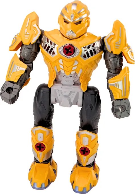 LEAN Toys Robot na šroubování, zbraň, vrtačka, šroubovák, světla, zvuk, žlutý