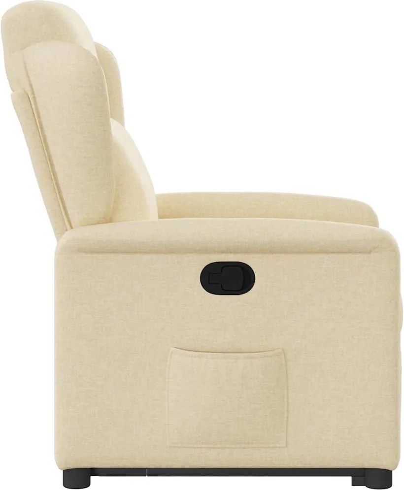 Zvedací polohovací křeslo krémové textil 3303142