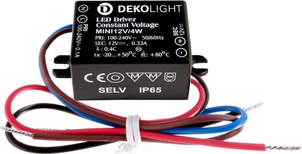 IMPR 872127 Deko-Light LED-napájení MINI, CV, 12V/4W konstantní napětí 0-330 mA IP65 12V DC 4,00 W