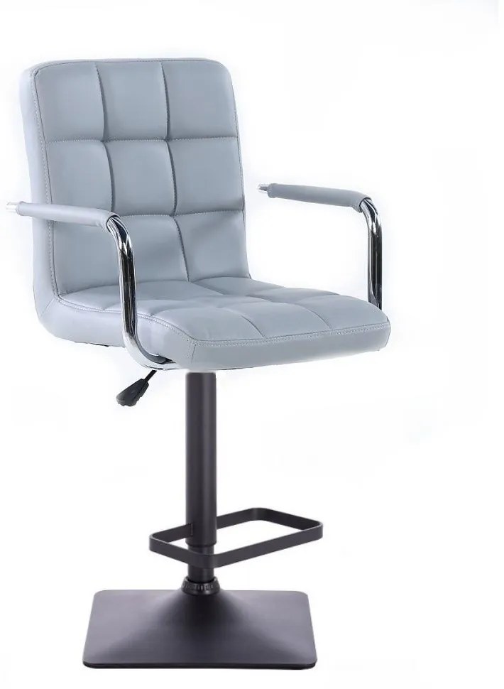 LuxuryForm Barová židle VERONA na černé podstavě - šedá