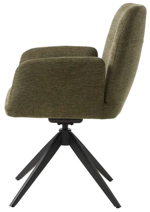 Designová otočná židle Talaith olivová zelená