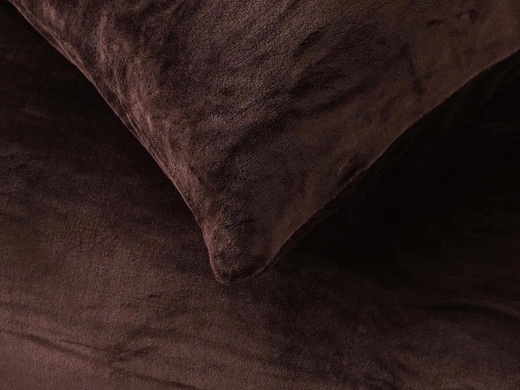 XPOSE® Mikroplyšové povlečení JORGA Exclusive - tmavě hnědé