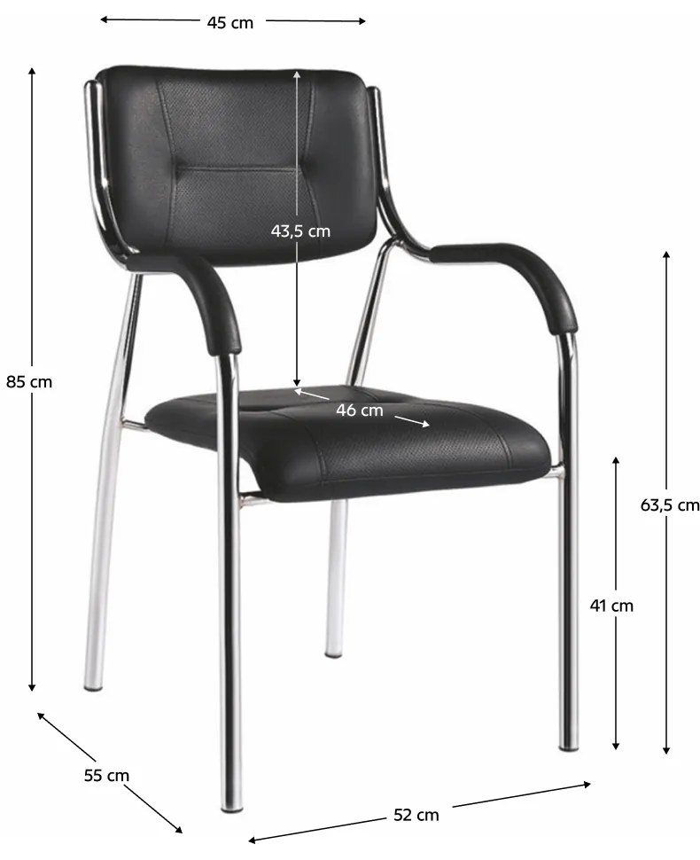 Kondela Stohovatelná židle, černá, ILHAM
