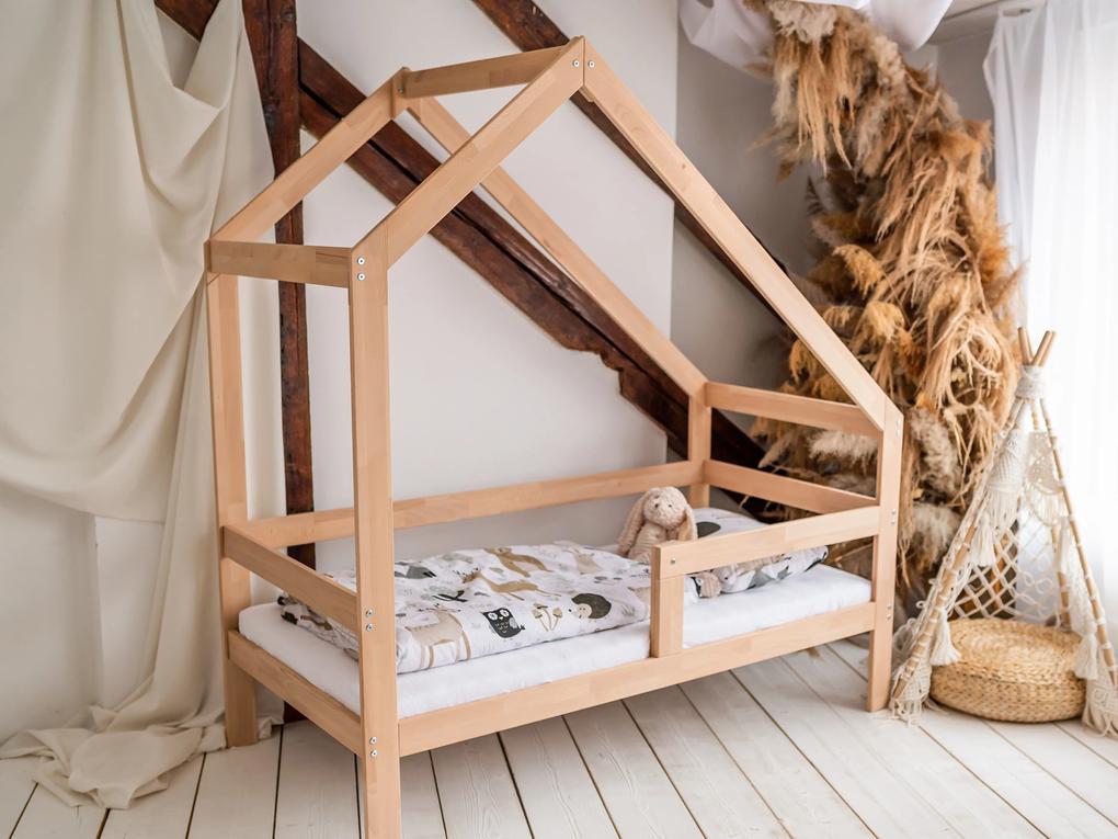 Woodisio Domečková postel NELA PLUS Variant: 180 x 80, Barva: Přirodní dřevo, Veľkosť: S úložným prostorem