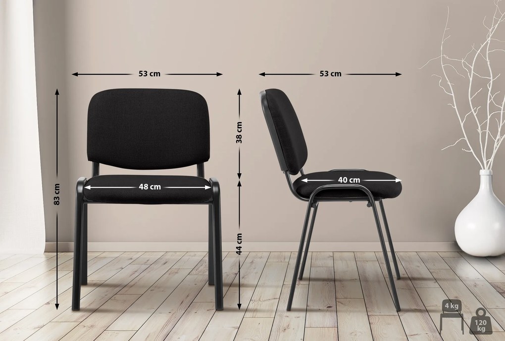 Konferenční židle Ken látka – černá