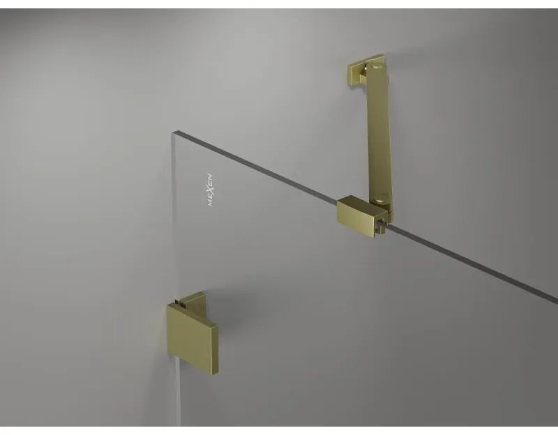 Mexen, Mexen Lunar levé otočné sprchové dveře 80 cm, transparentní, broušené zlaté - 834-080-000-55-00-L