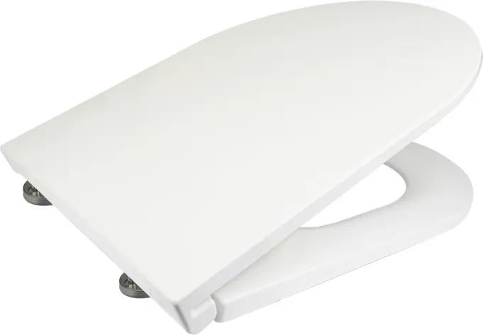 Samozavírací WC sedátko slim, duroplast, bílé, s odnímatelnými panty CLICK CSS113S