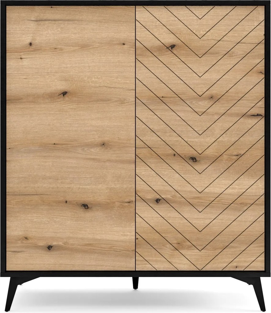 PSK Komoda DARA, Dub Evoke/Černá 104 cm