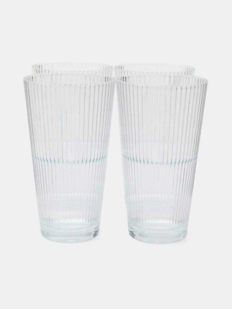Sinsay - Sada žebrovaných sklenic 4 pack - clear