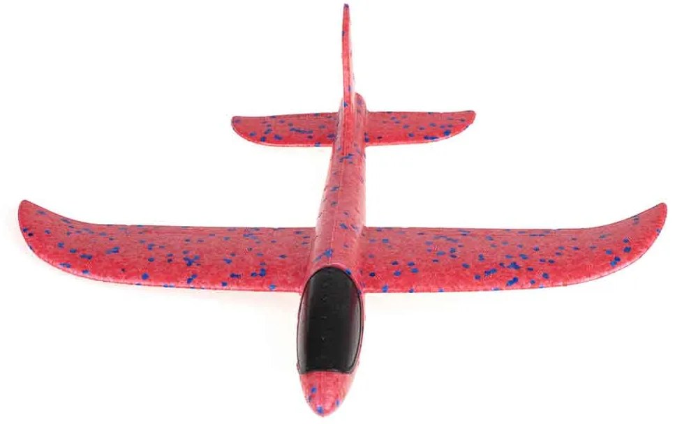 KIK Pěnové házecí letadlo s dlouhým doletem 34x33cm - červené, KX7839
