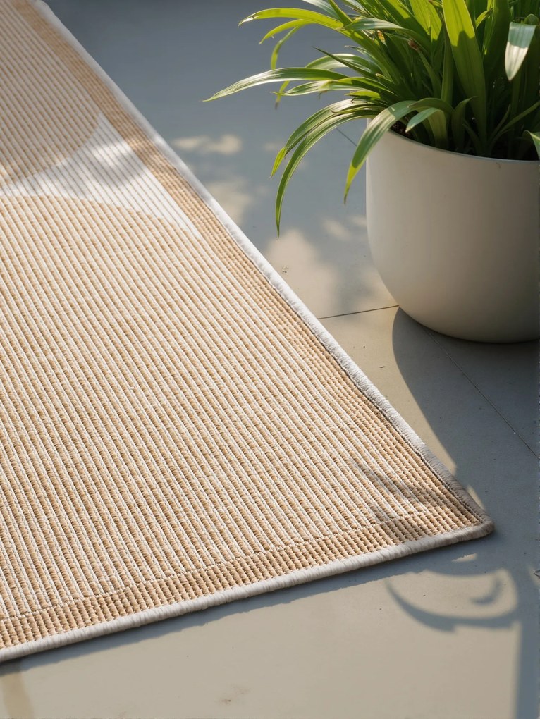 NORTHRUGS, Kusový koberec Duet Bowen 106245 Beige/White - na ven i na doma, 160x230, béžová, chodba / předsíň