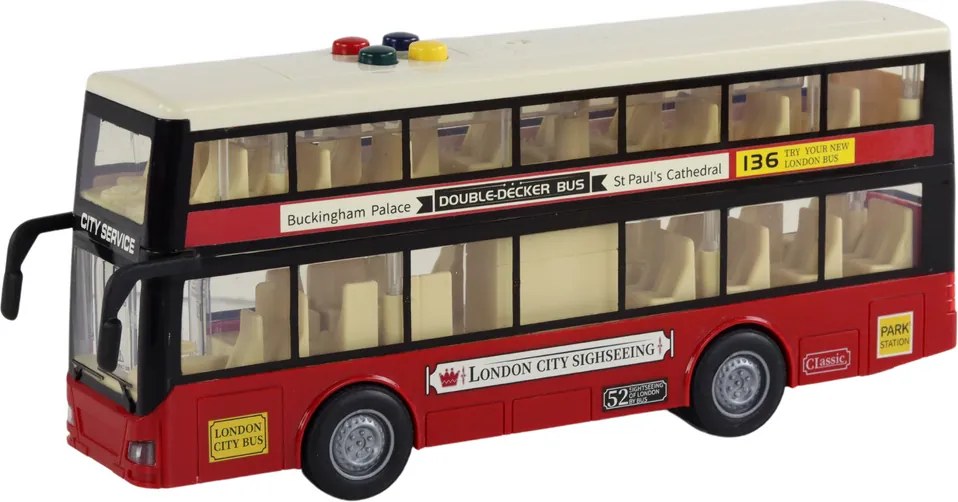 LEAN Toys Patrový městský autobus se světly a zvuky červený 1:16