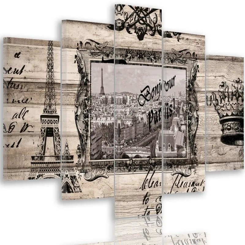 CARO Obraz na plátně - Bonjour Paris 150x100 cm