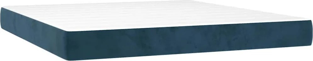 Box spring postel s matrací tmavě modrá 160x200 cm samet 3144343