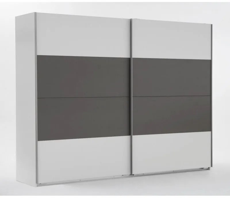Casarredo Šatní skříň s posuv. dveřmi ILONA 864 bílá/grafit